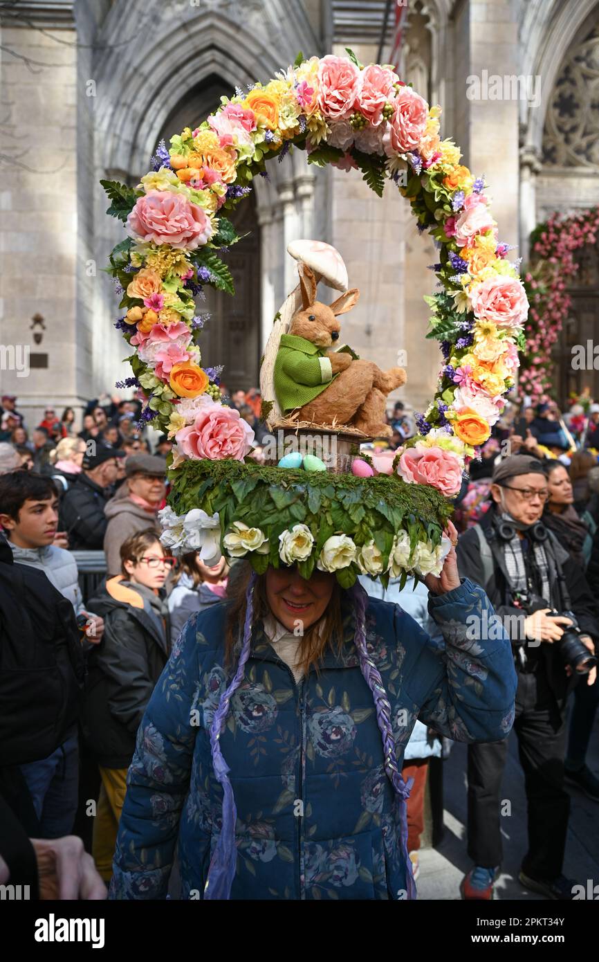People attend the annual Easter Parade and Bonnet Festival along Fifth ...