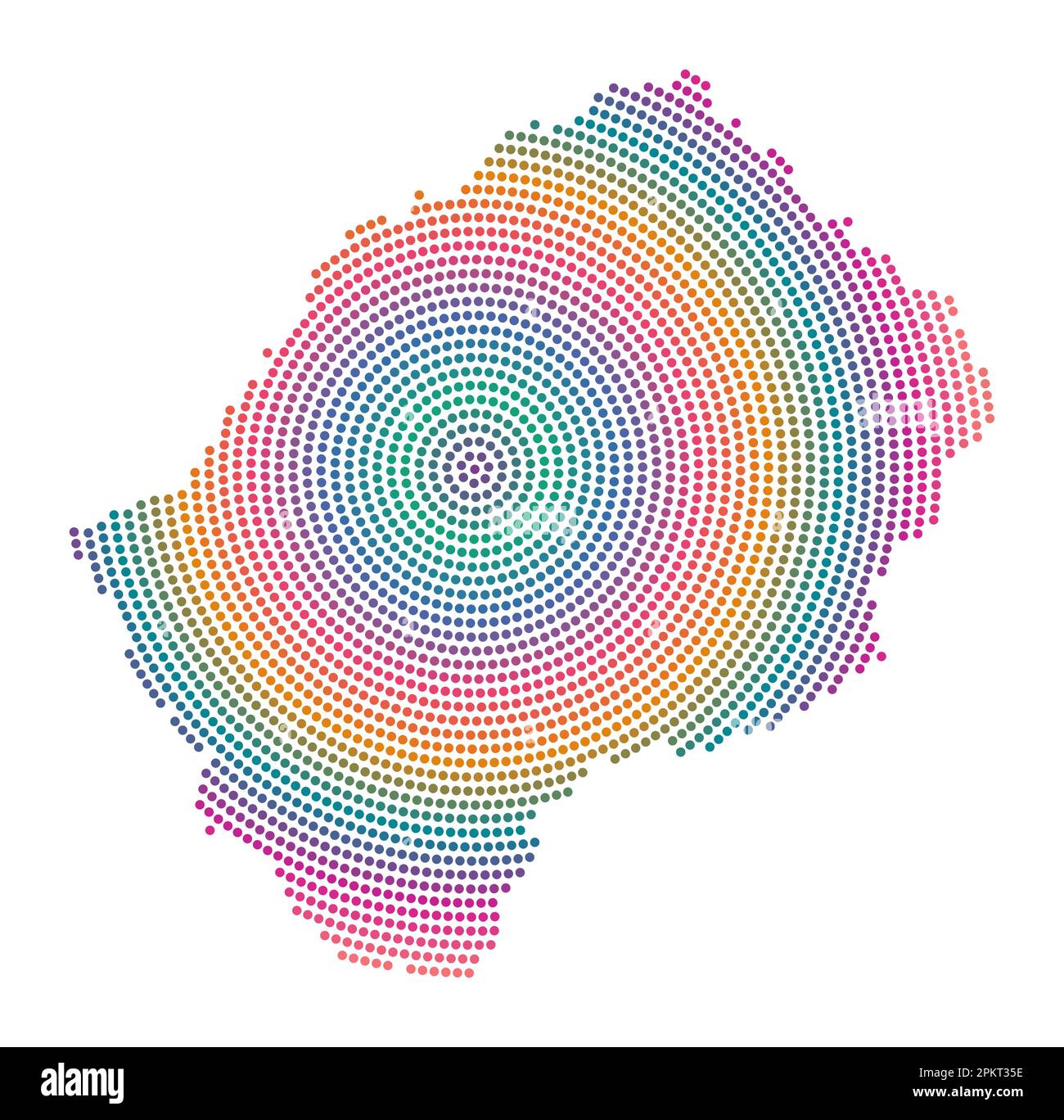 Lesotho Dotted Map Digital Style Shape Of Lesotho Tech Icon Of The