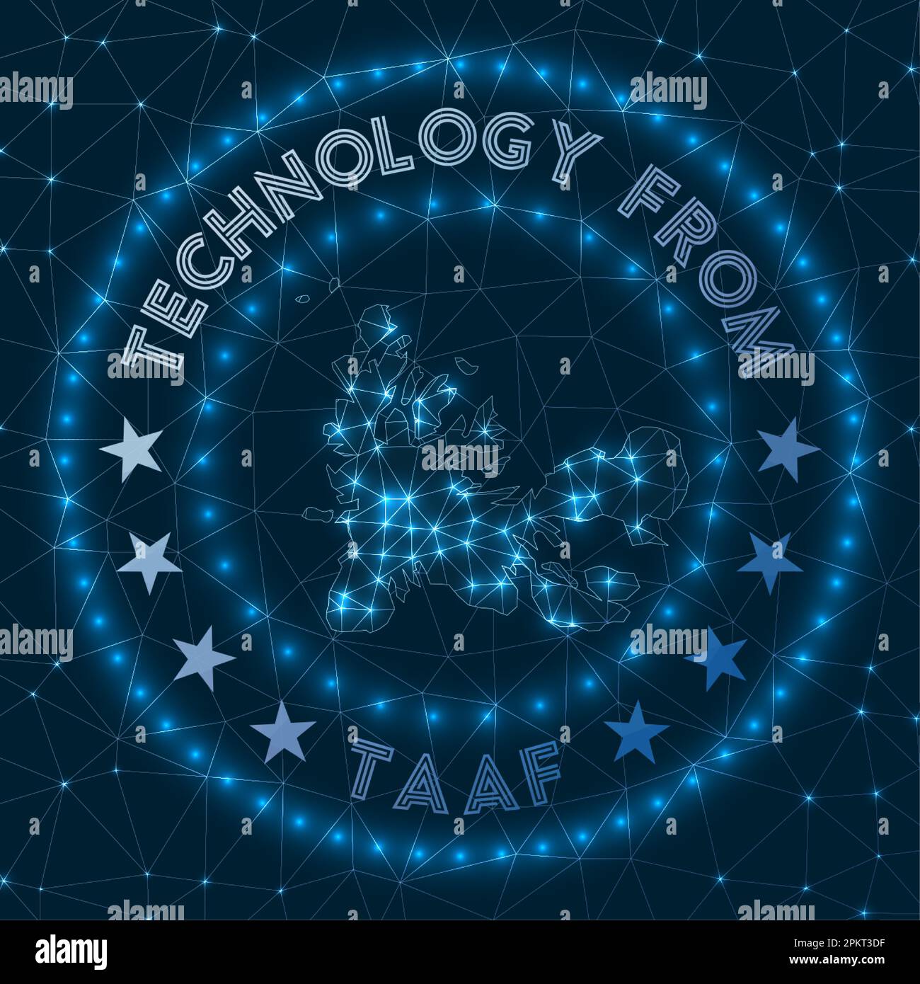 Technology From TAAF. Futuristic geometric badge of the country ...