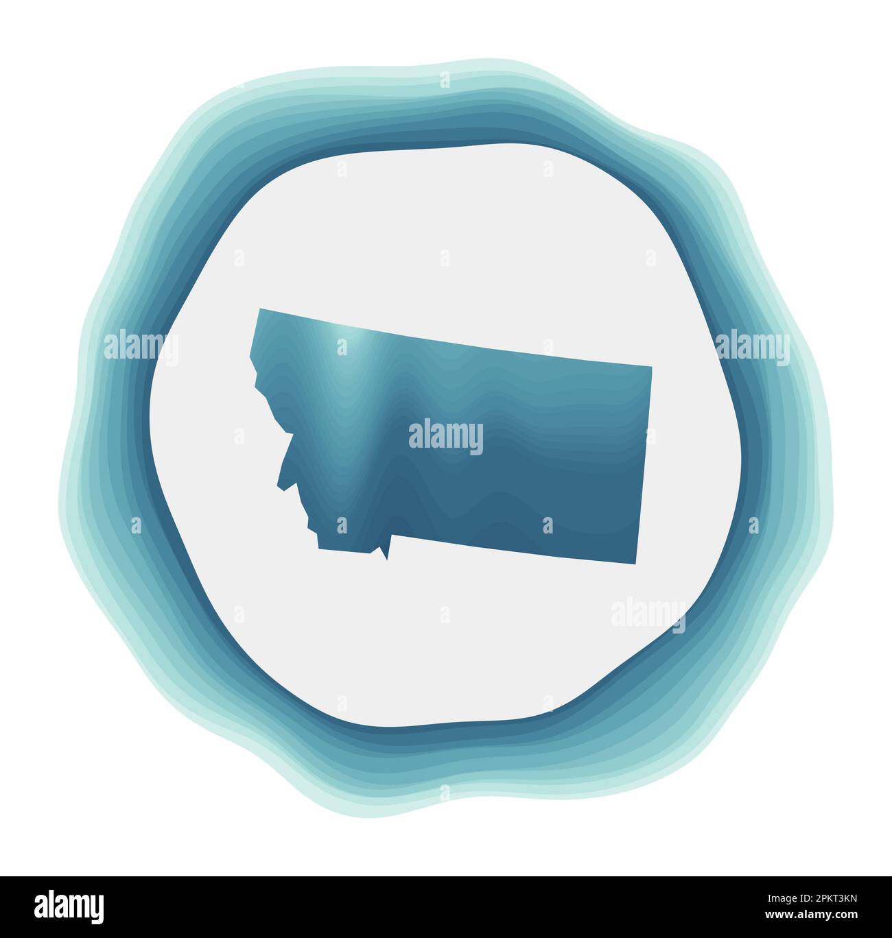 Montana logo. Badge of the US state. Layered circular sign around ...