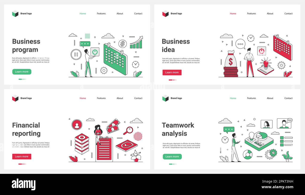 Business analysis and teamwork, program planning, finance report set ... Business analysis and teamwork, program planning, finance report set ...