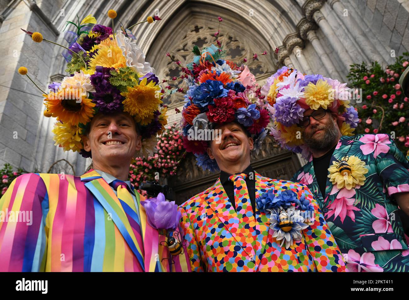 People attend the annual Easter Parade and Bonnet Festival along Fifth ...