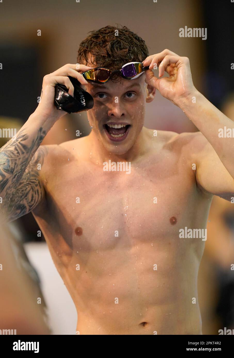 Matthew Richards celebrates winning the Men's 200m Freestyle Final on ...