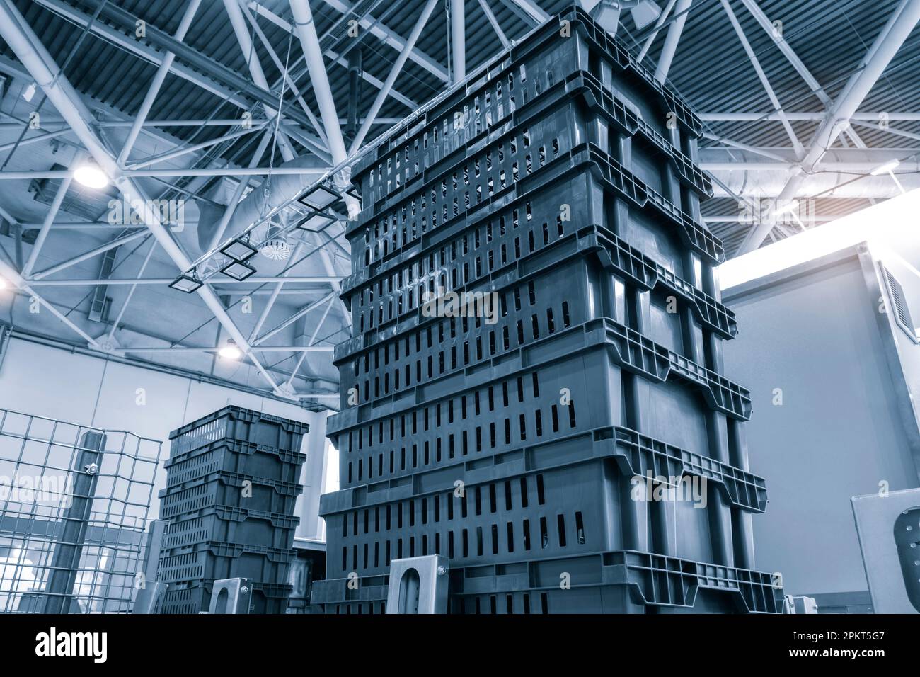 Plastic boxes for warehouse logistic concept Stock Photo - Alamy