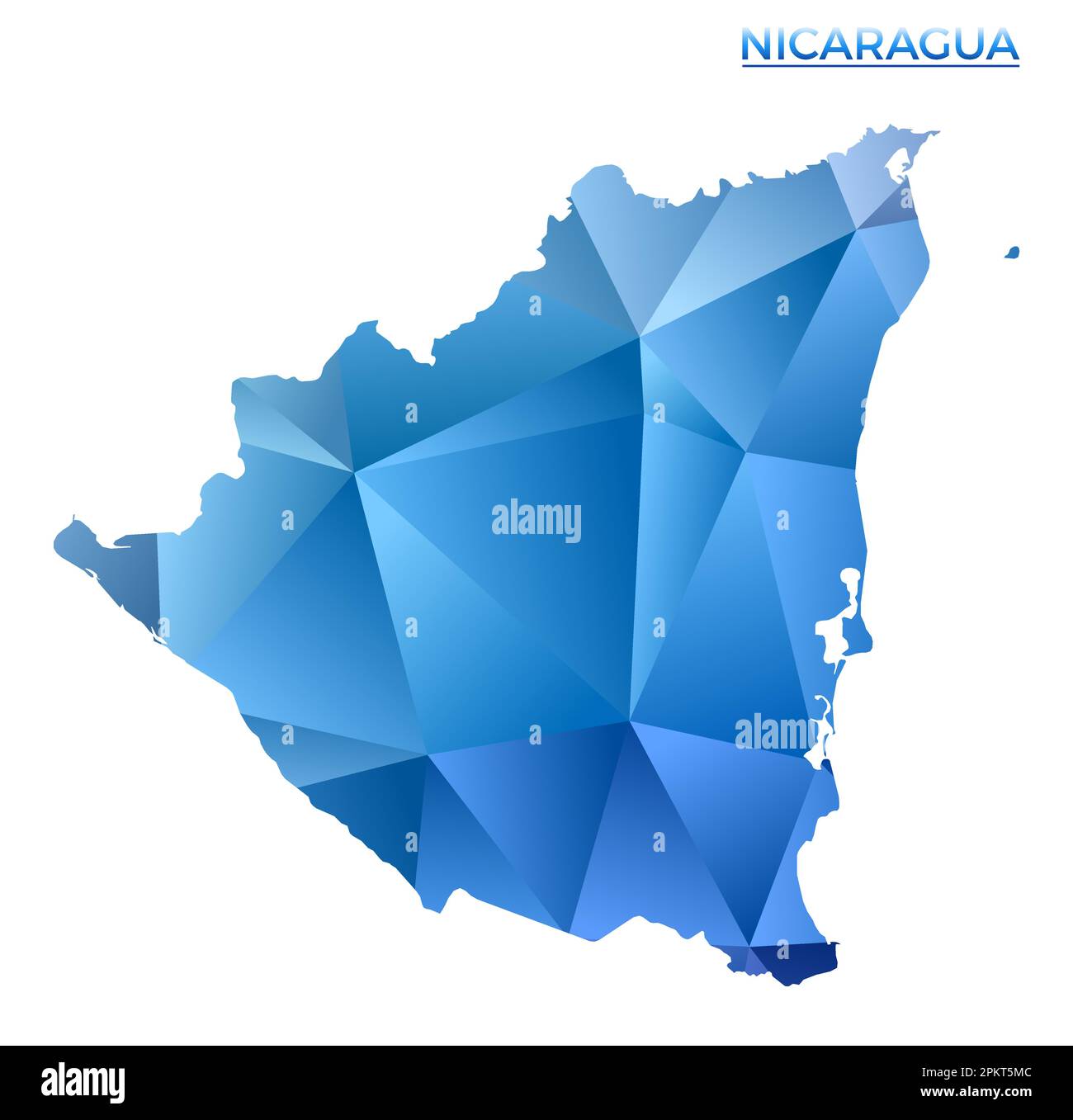 Vector polygonal Nicaragua map. Vibrant geometric country in low poly ...