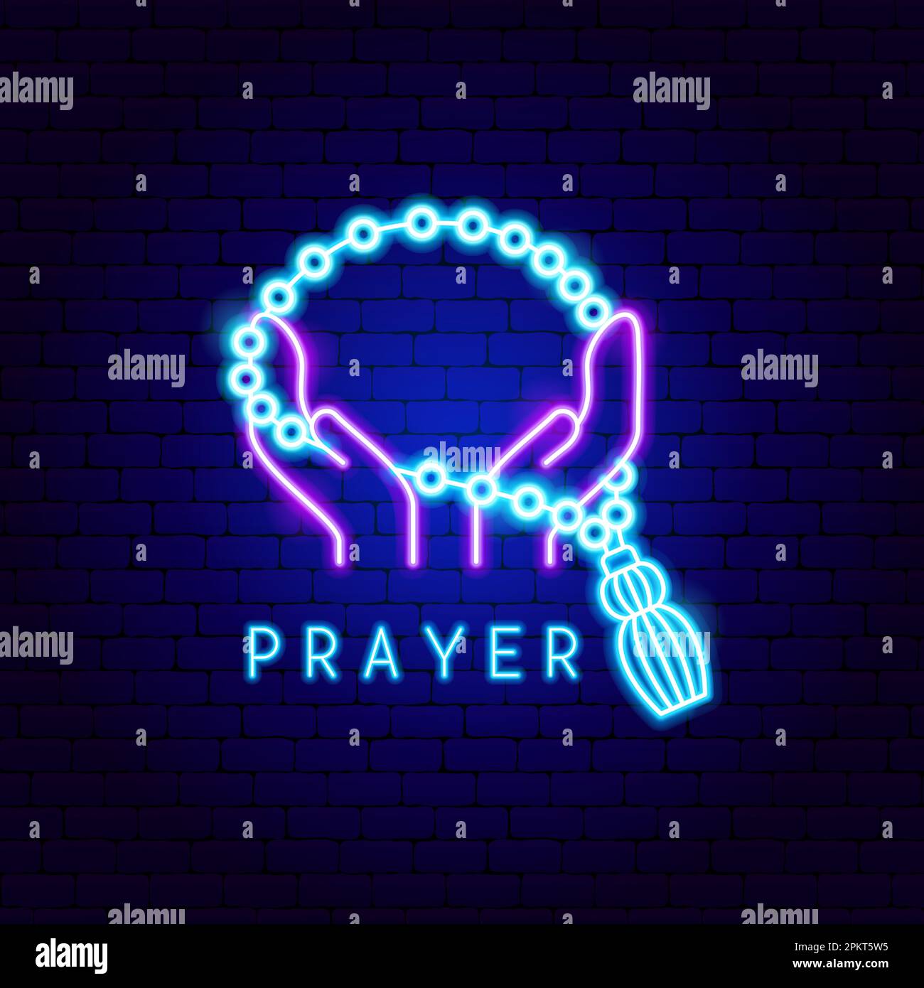 Prayer Neon Label Stock Vector Image & Art - Alamy