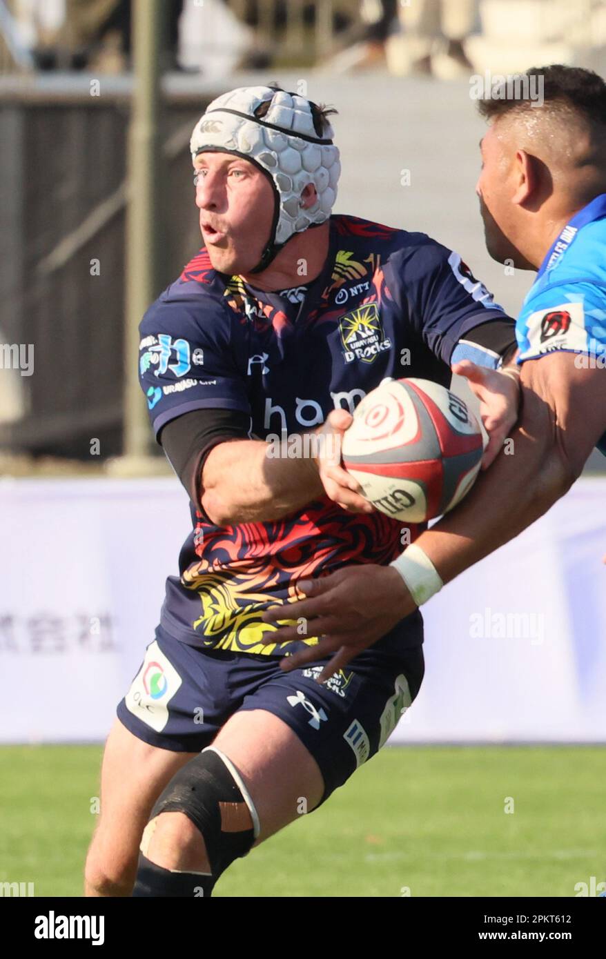 Tokyo, Japan. 9th Apr, 2023. Urayasu D-Rocks fly half Hayden Cripps ...