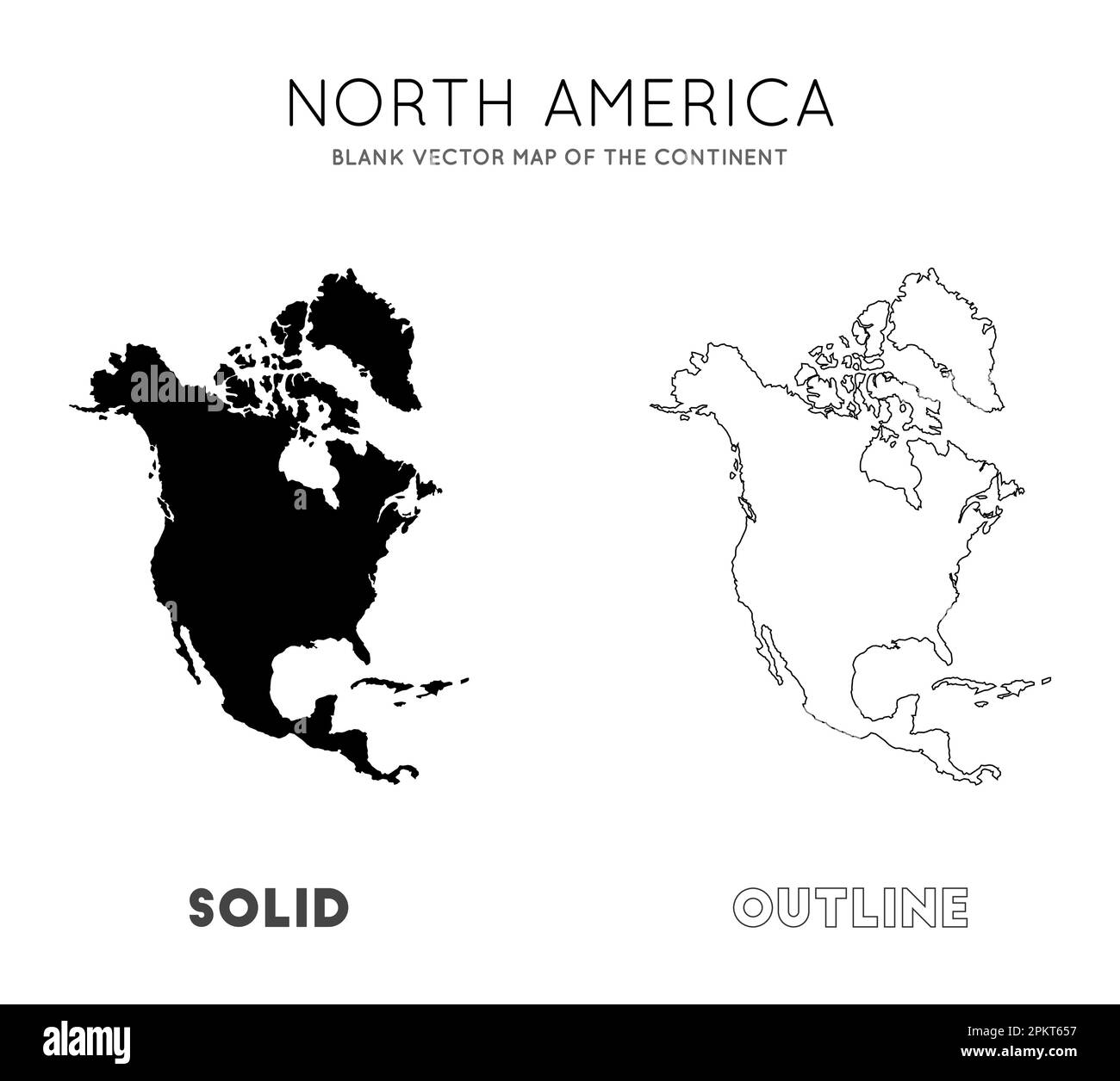 North America map. Blank vector map of the Continent. Borders of North ... North America map. Blank vector map of the Continent. Borders of North ...