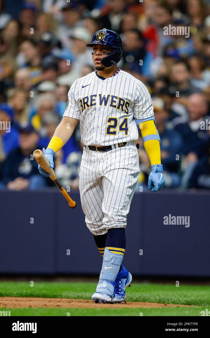 April 8, 2023: Milwaukee Brewers catcher William Contreras (24) walking ...
