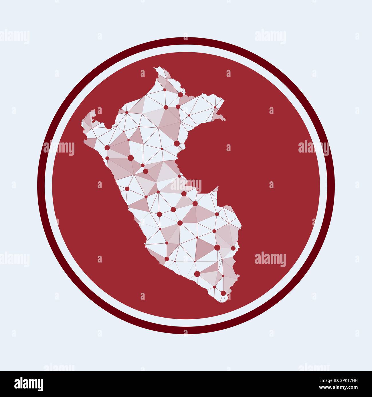 Peru icon. Trendy tech logo of the country. Geometric mesh round design ...