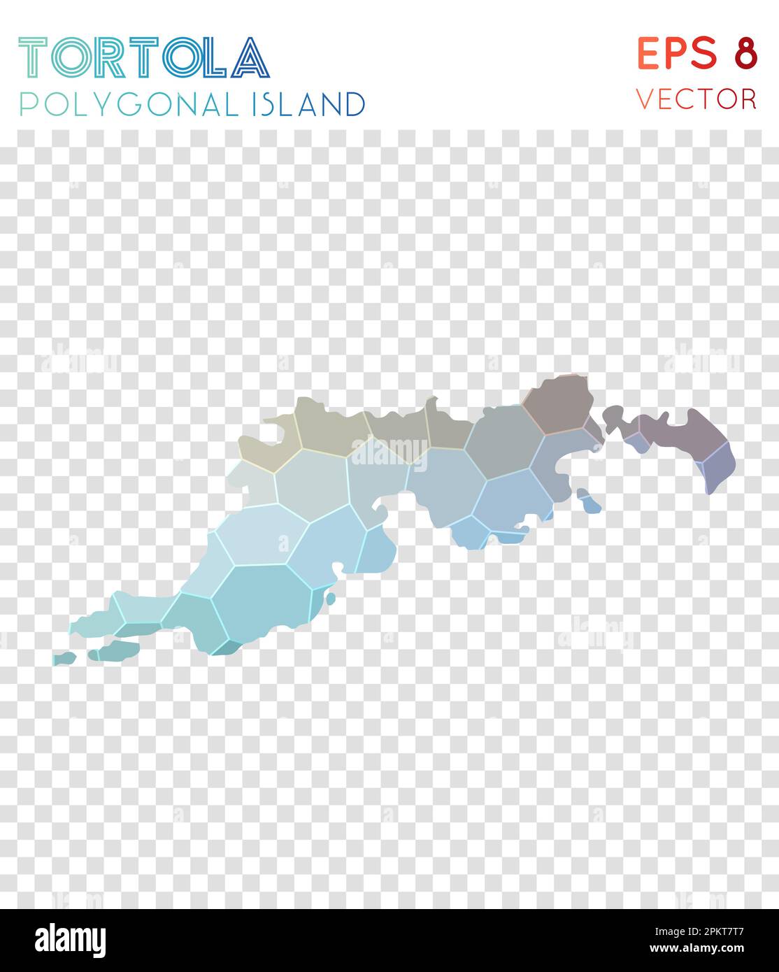 Tortola polygonal map, mosaic style island. Powerful low poly style ...