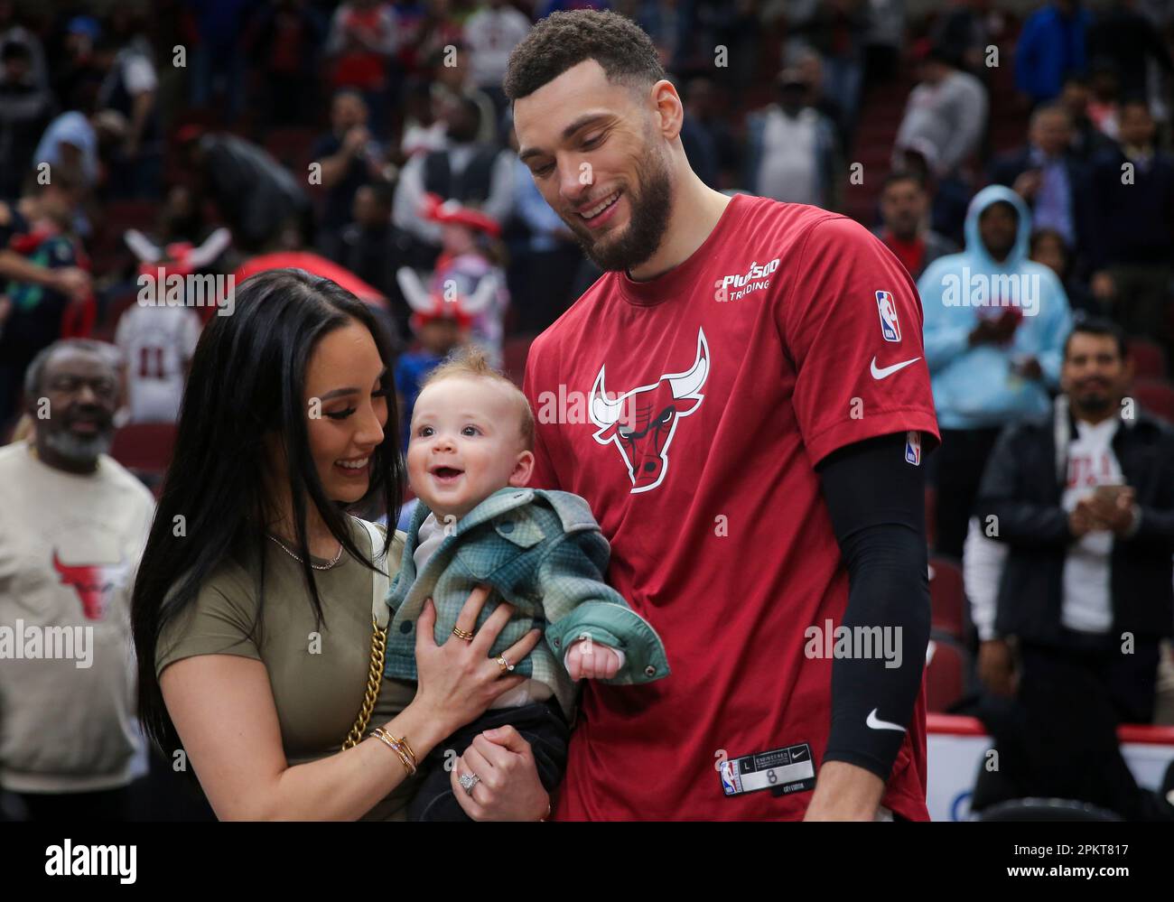 CHICAGO, IL - APRIL 09: Chicago Bulls guard Zach LaVine (8) and wife ...