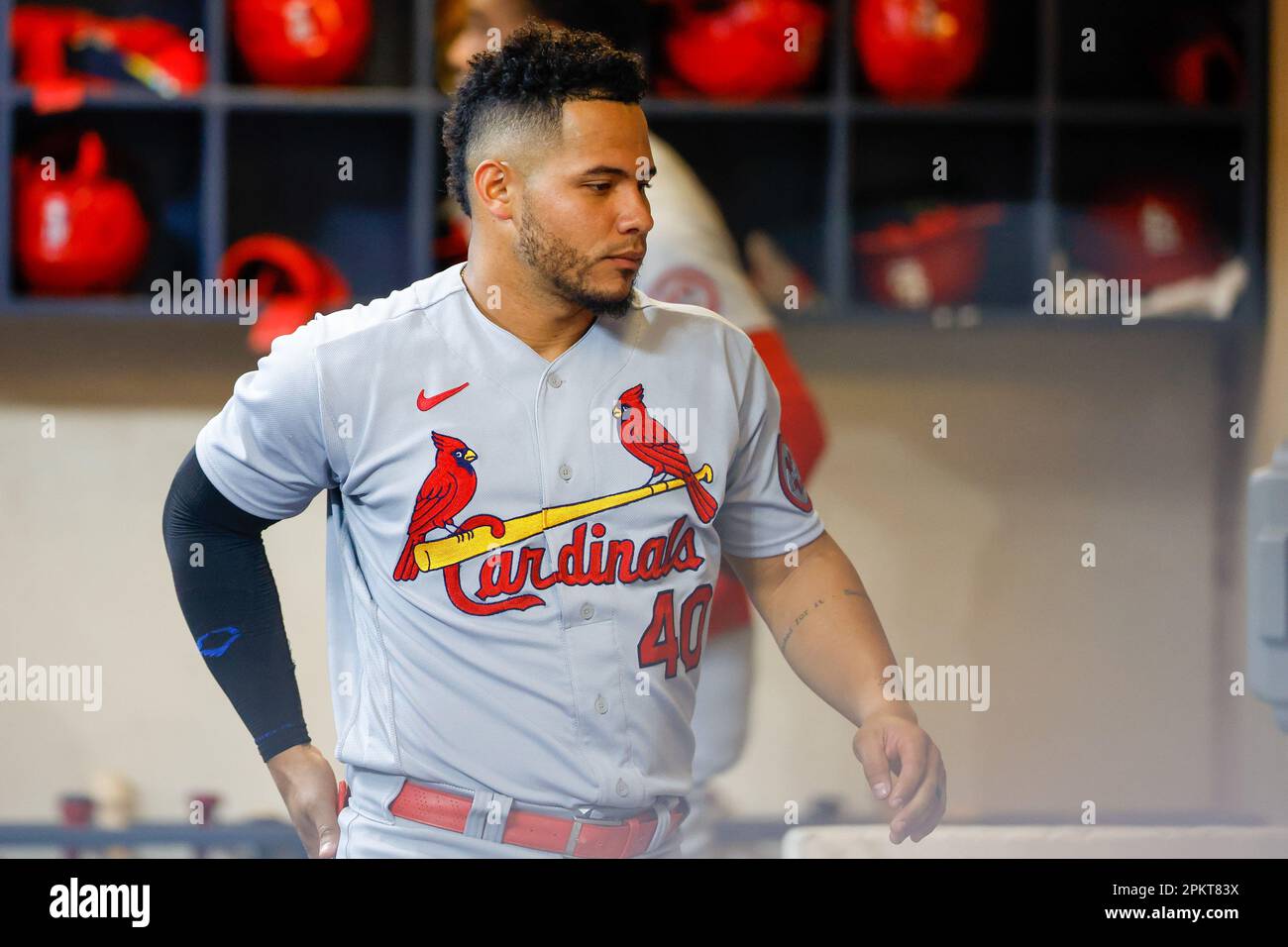 April 8, 2023: St. Louis Cardinals catcher Willson Contreras (40) in ... April 8, 2023: St. Louis Cardinals catcher Willson Contreras (40) in ...