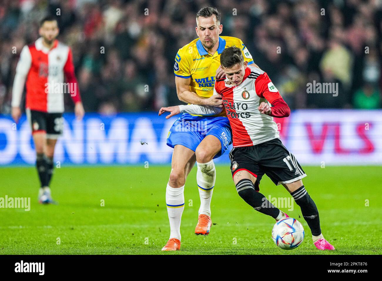 Rotterdam - Mats Seuntjens of RKC Waalwijk, Sebastian Szymanski of Feyenoord during the match ...