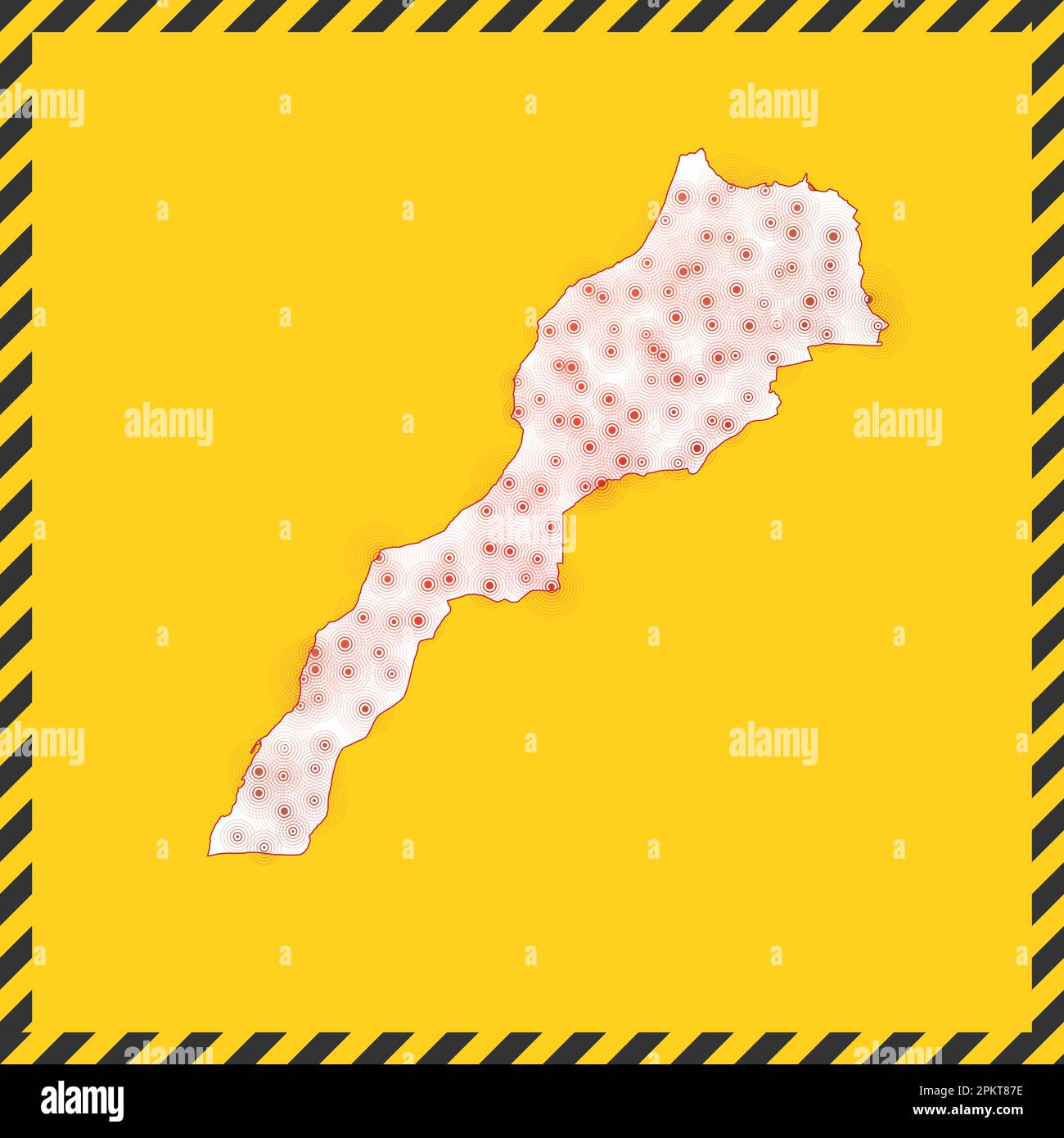 Morocco closed - virus danger sign. Lockdown country icon. Black ...