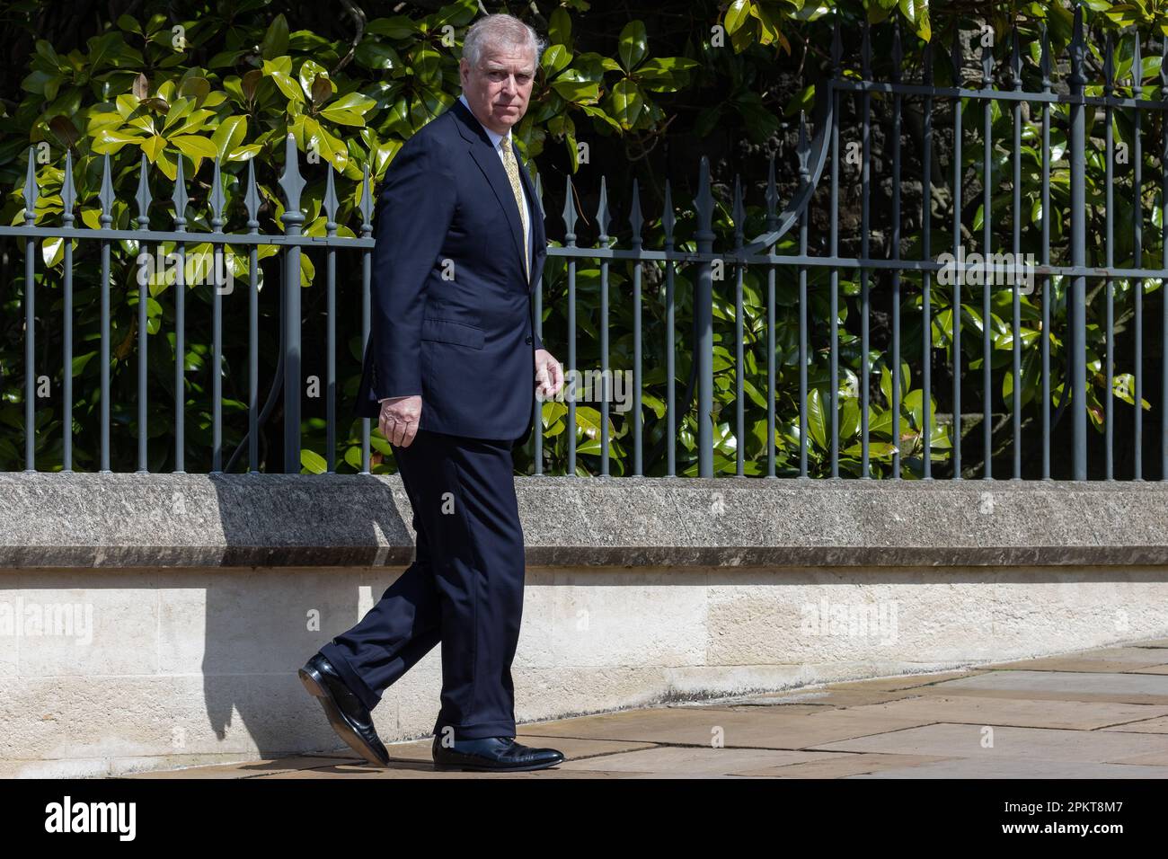 Windsor, UK. 9th April, 2023. Prince Andrew, Duke of York, departs ...