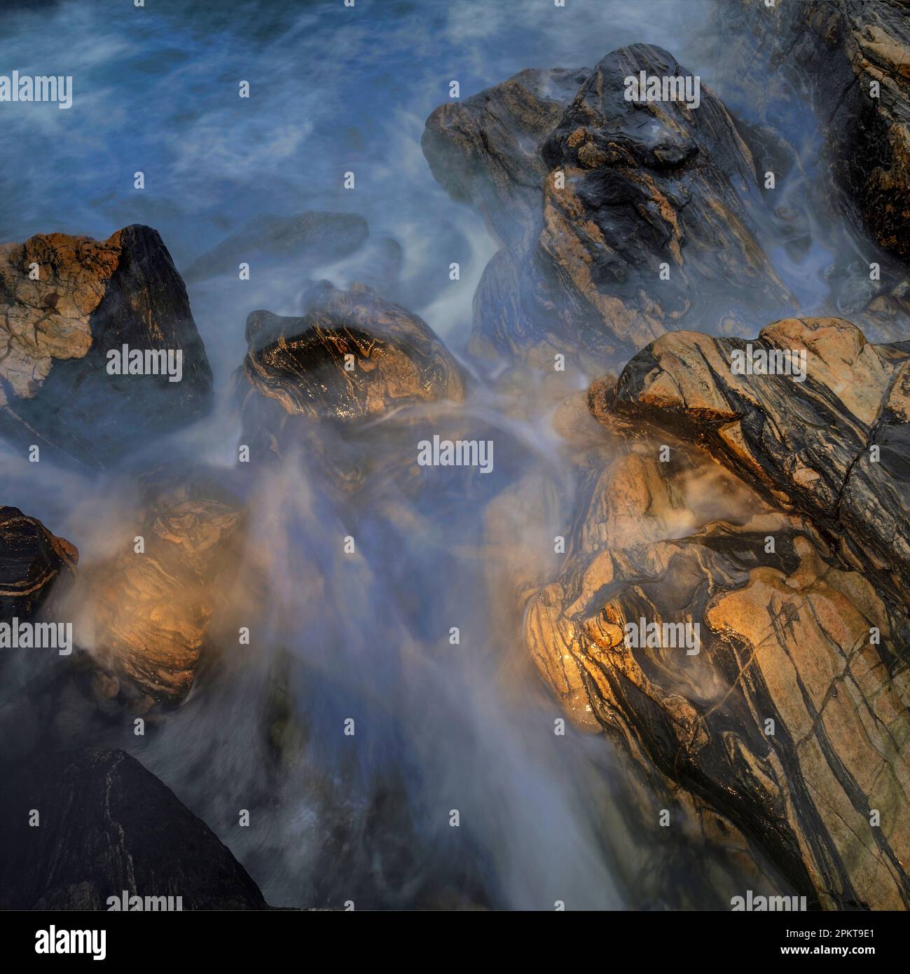 Wave motion with rocks near Diaz Point west of the coastal town of ...