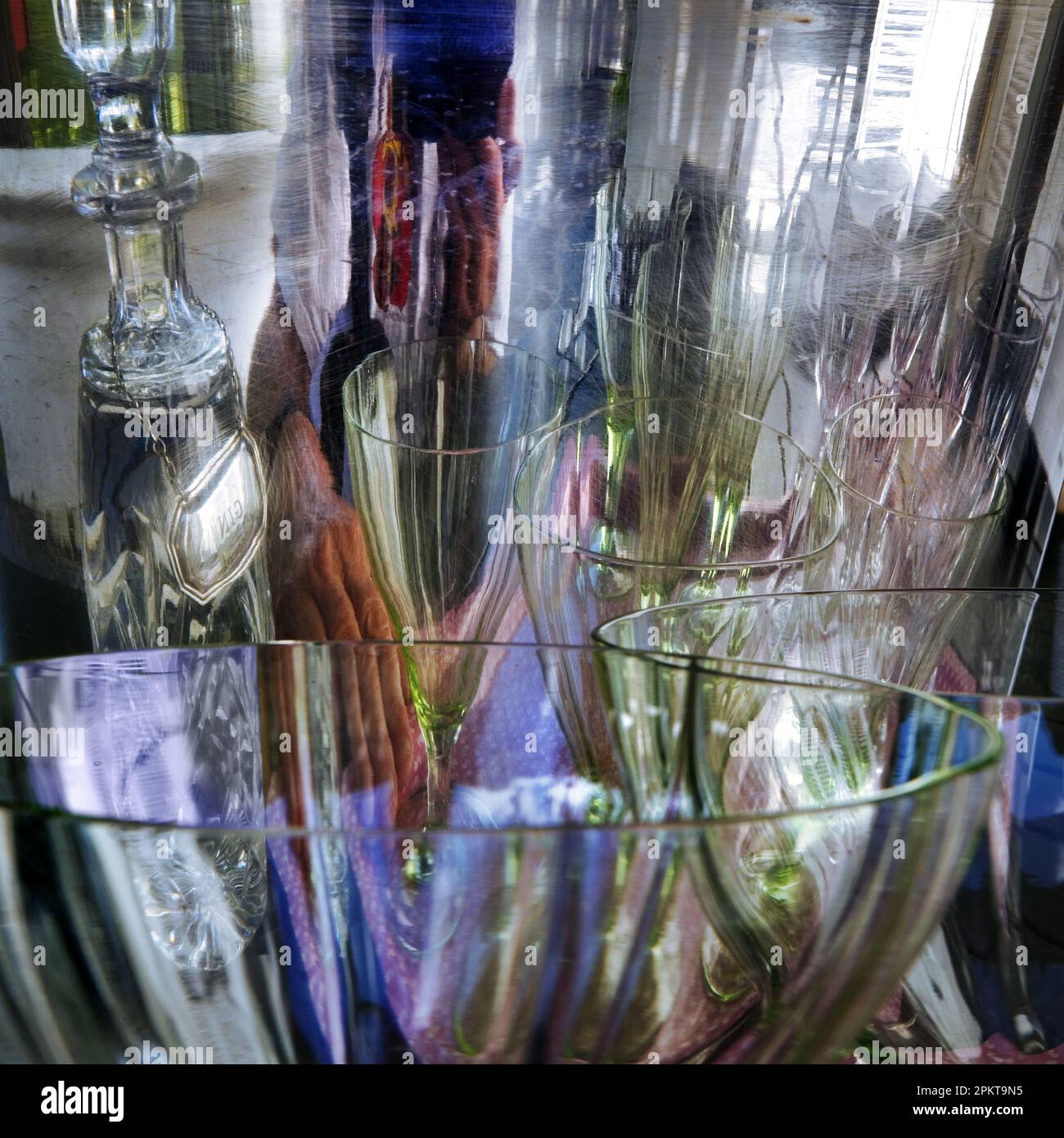 Glass and light abstract a drinks table in Cape Town, South Africa ...