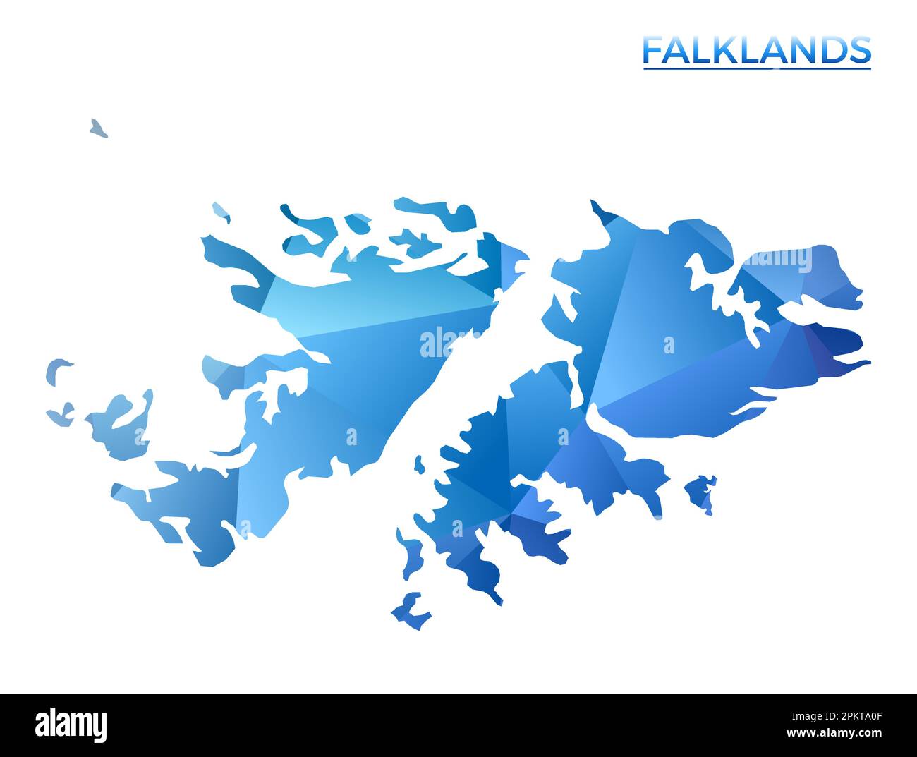 Vector polygonal Falklands map. Vibrant geometric country in low poly style. Neat illustration ...