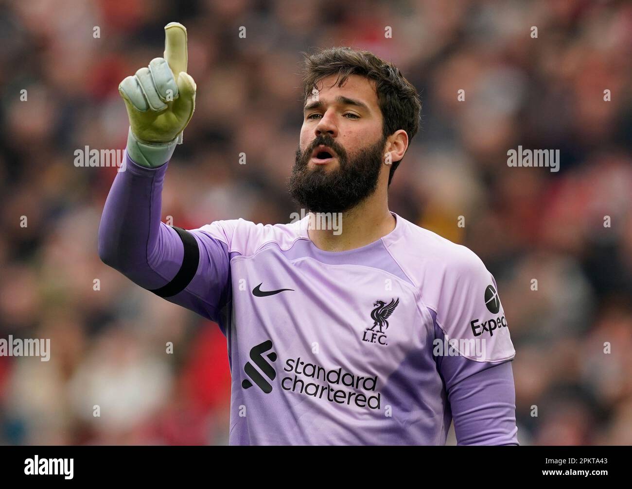 Liverpool, UK. 9th Apr, 2023. Alisson Becker of Liverpool during the ...