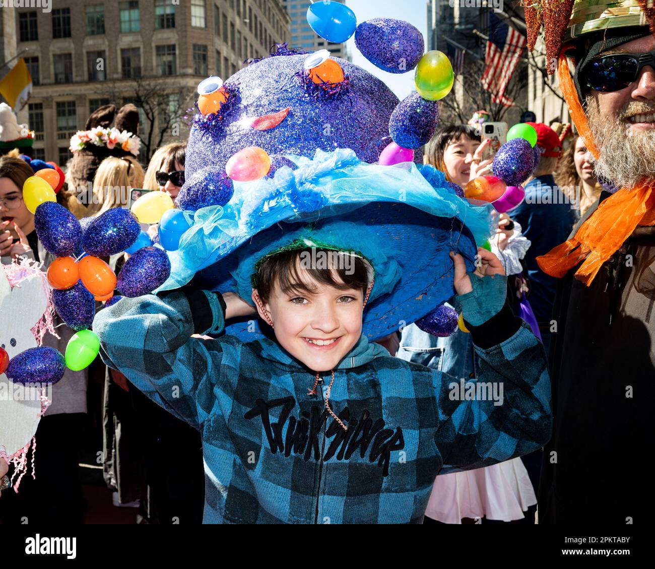 New York City, United States. 09th Apr, 2023. A young boy with a big ...