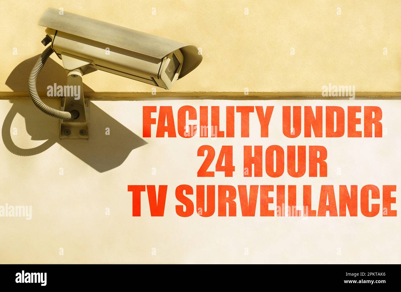 Video surveillance and security. A CCTV camera is installed on the wall ...