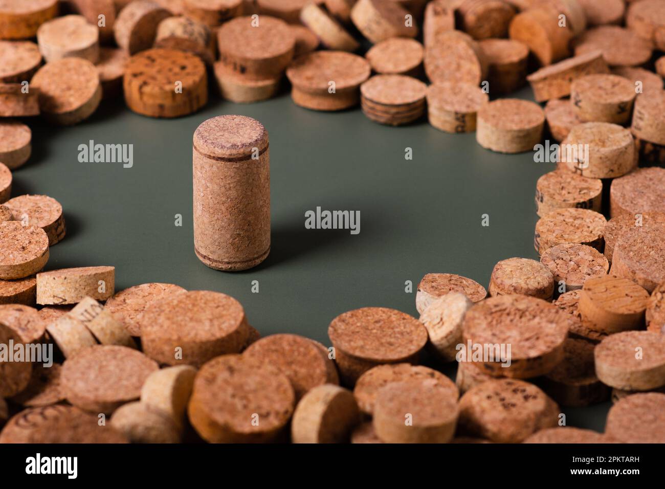 Recycling symbol and wine cork for secondary use. Preservation of the ...