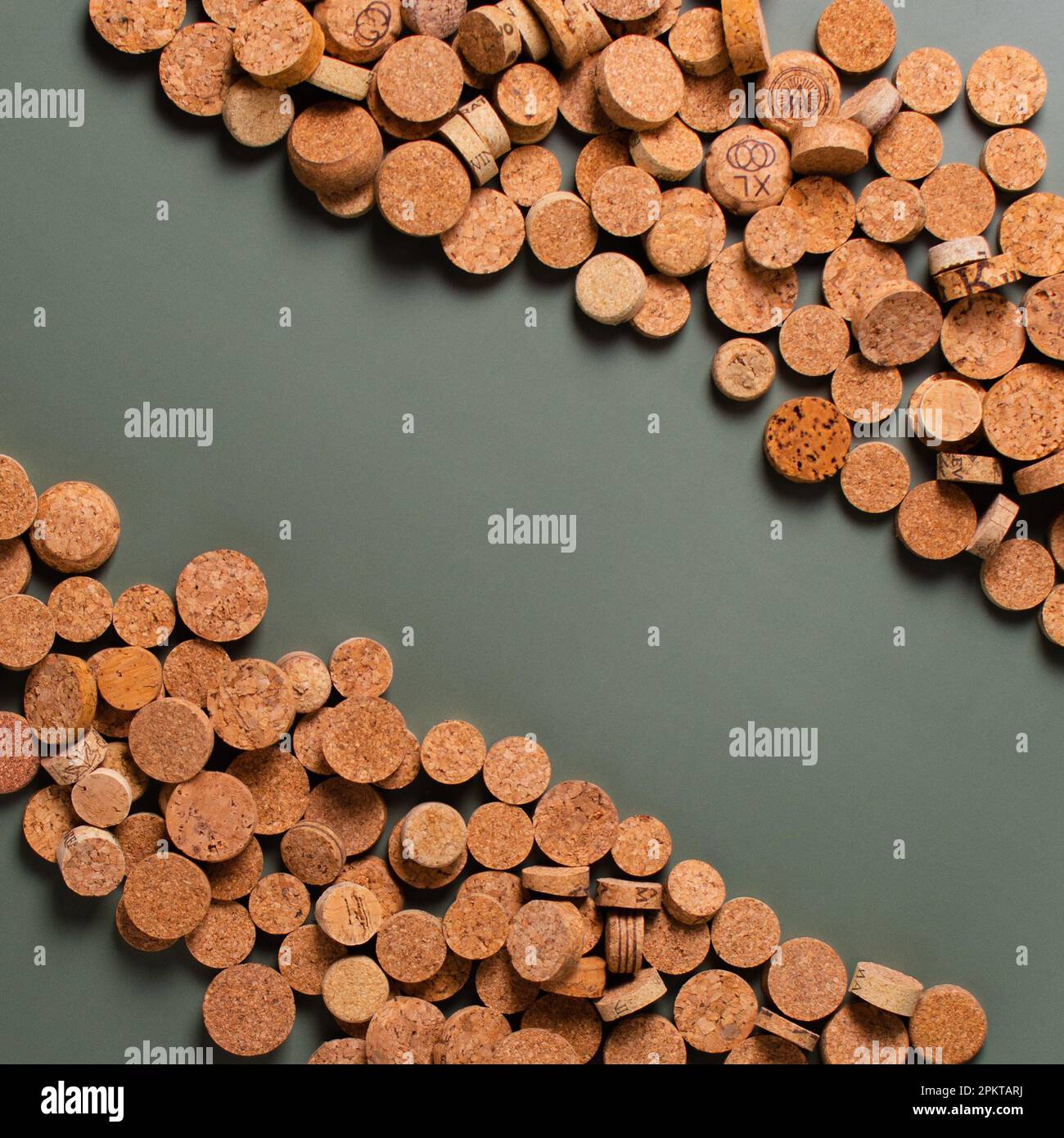 Recycling symbol and wine cork for secondary use. Preservation of the ...