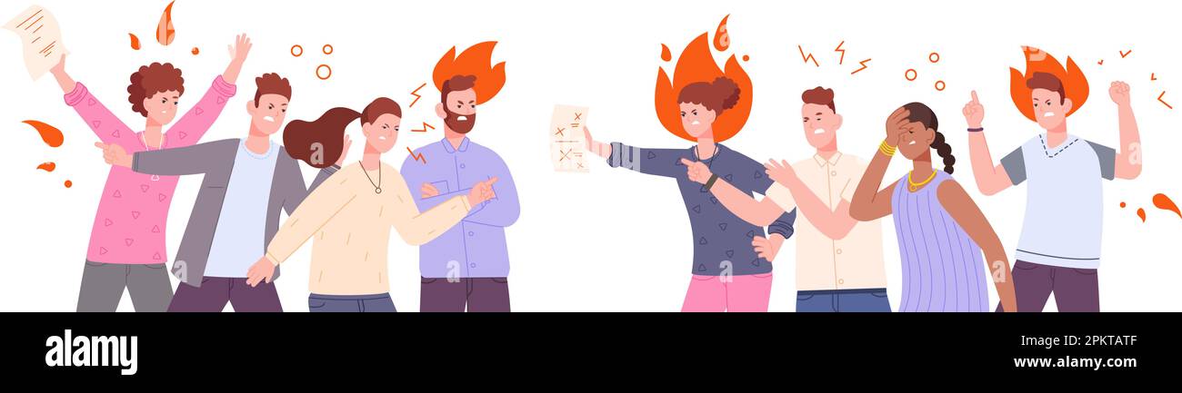 Discussion group student angry Stock Vector Images - Alamy