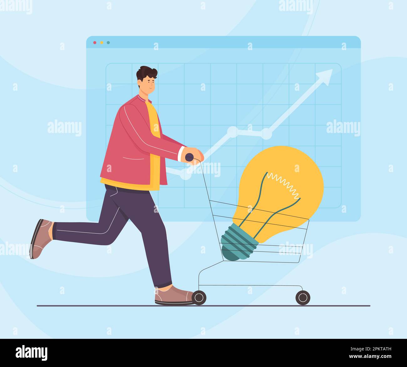 Business creative idea and success innovation of person vector ...