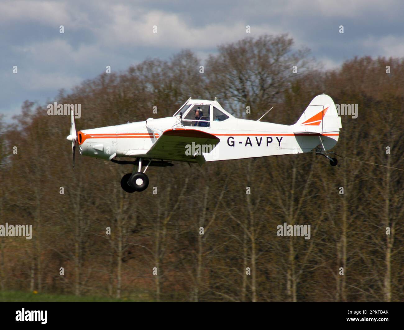 A Piper PA-25 Pawnee glider tug at work at a private airfield in West ...