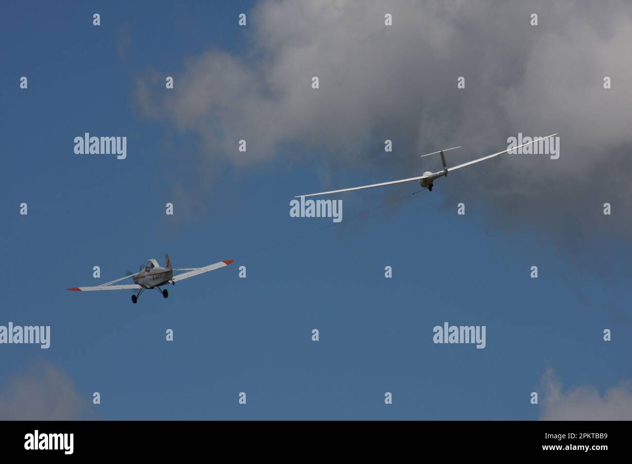 A Piper PA-25 Pawnee glider tug at work at a private airfield in West ...