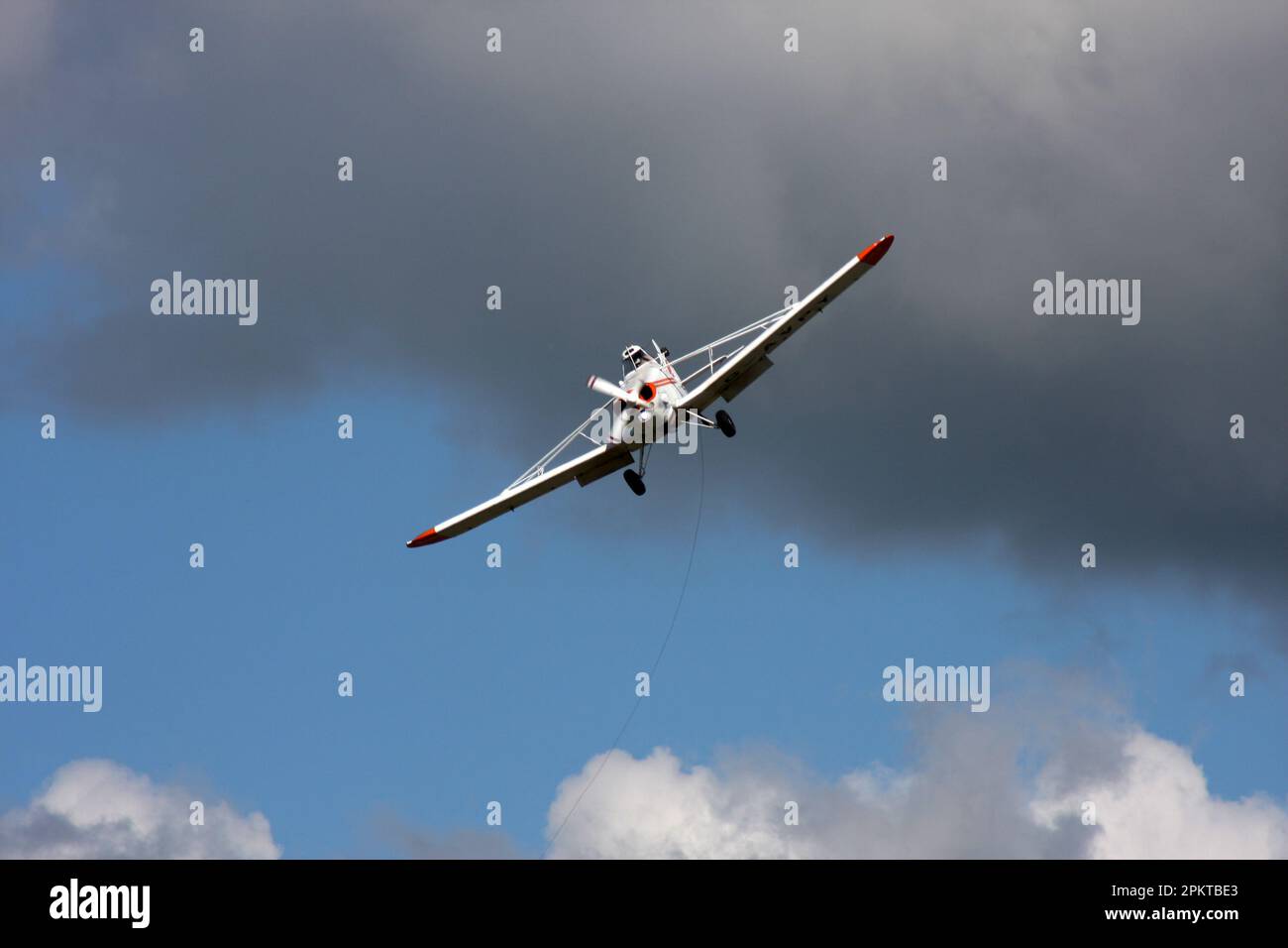 A Piper PA-25 Pawnee glider tug at work at a private airfield in West ...