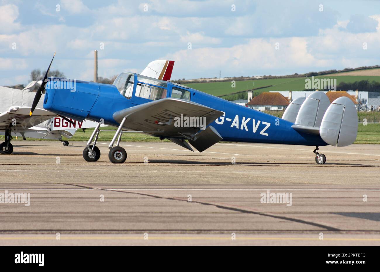 A Miles M38 Messenger on the ramp at Brighton City Airport Shoreham ...