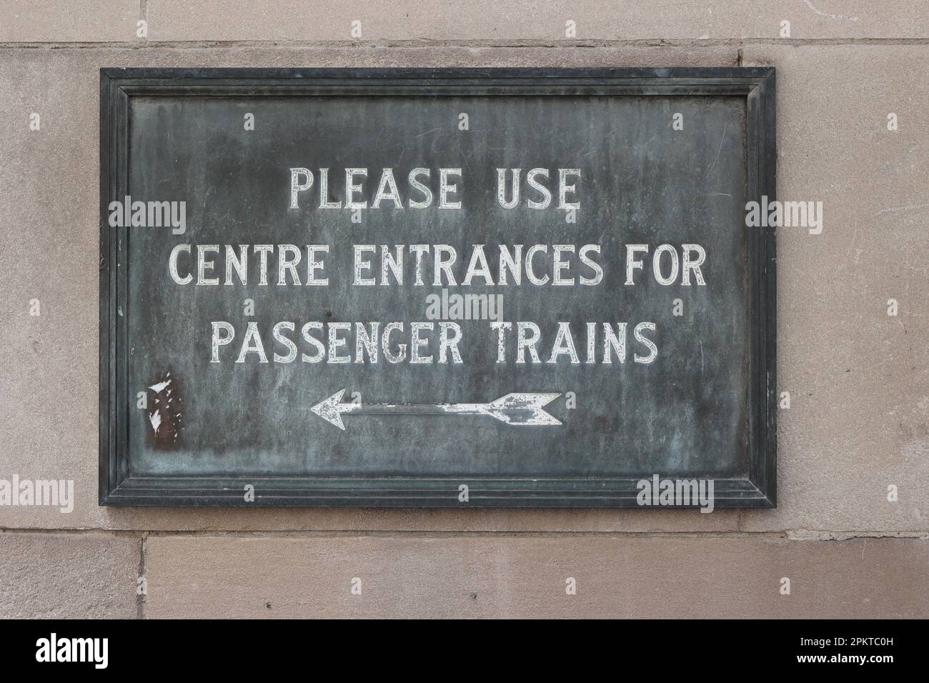 Passenger direction sign at Train station (wayfinding Stock Photo - Alamy