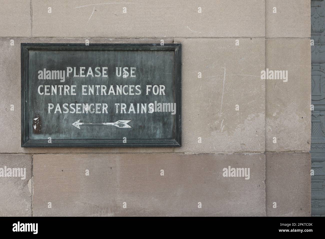Passenger direction sign at Train station (wayfinding Stock Photo - Alamy
