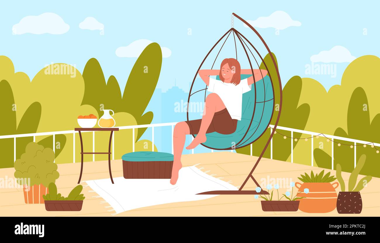 Sitting on the veranda Stock Vector Images - Alamy