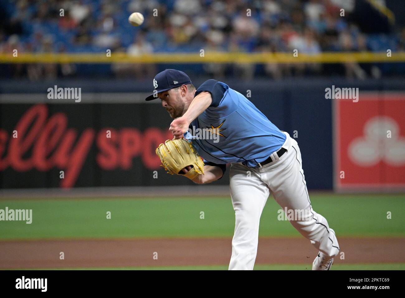 Tampa Bay Rays starting pitcher Jeffrey Springs winds up to throw from ...