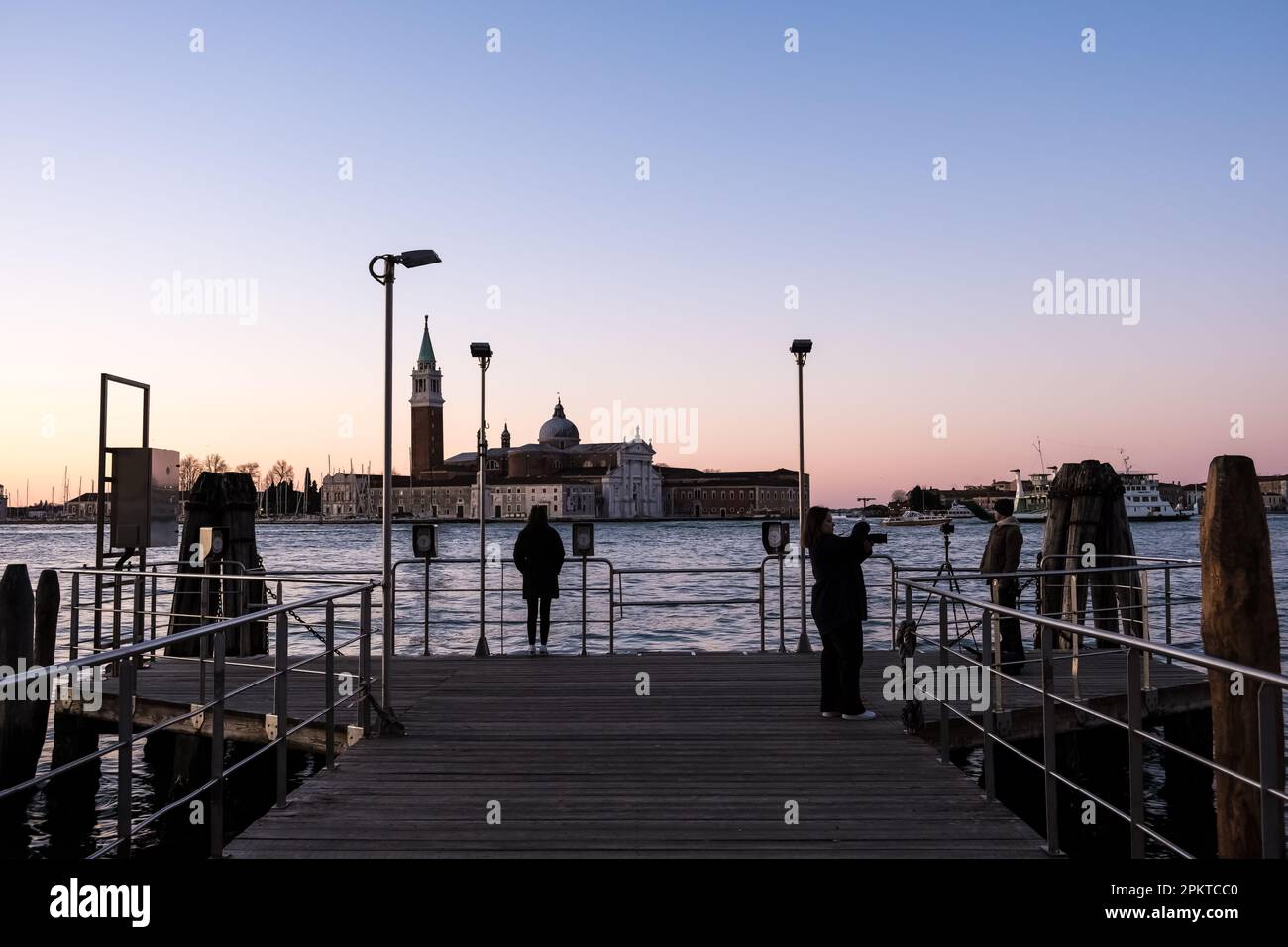 View from the Riva degli Schiavoni, a monumental waterfront in Venice ...