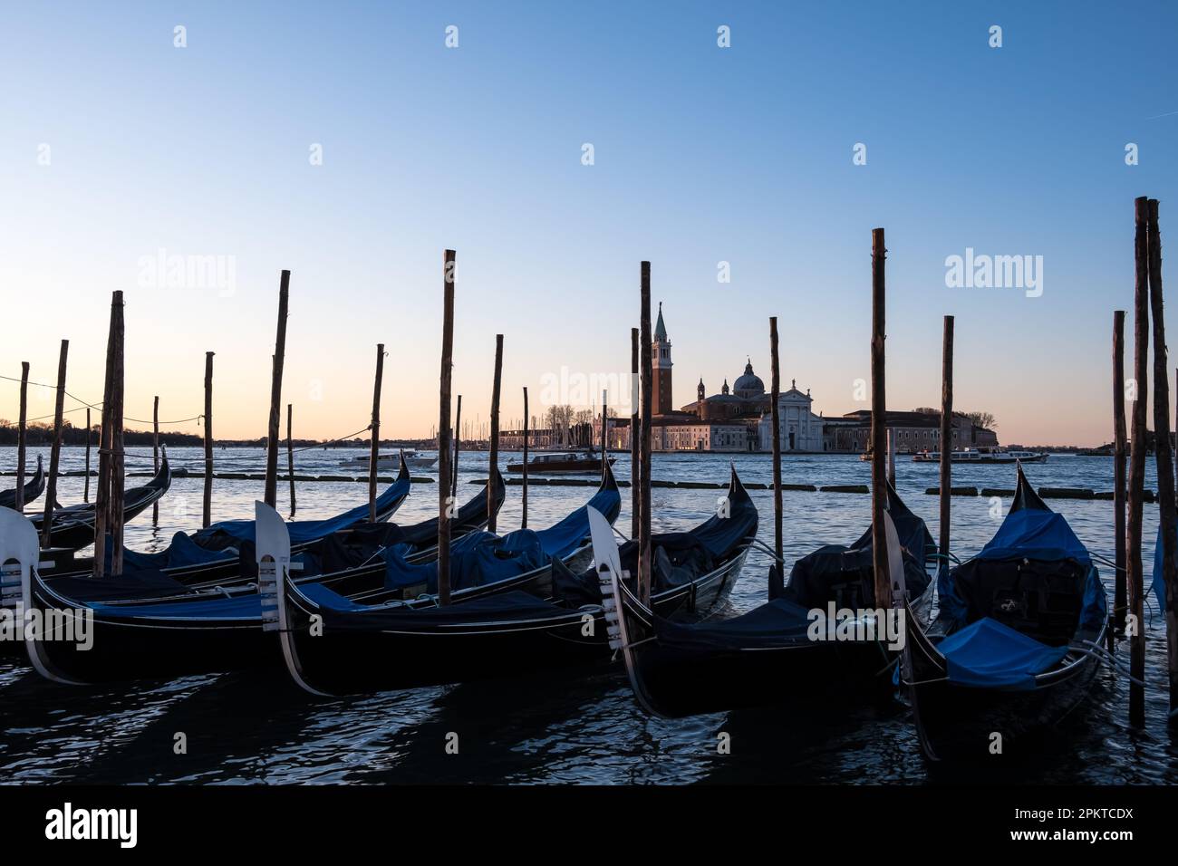 View from the Riva degli Schiavoni, a monumental waterfront in Venice ...