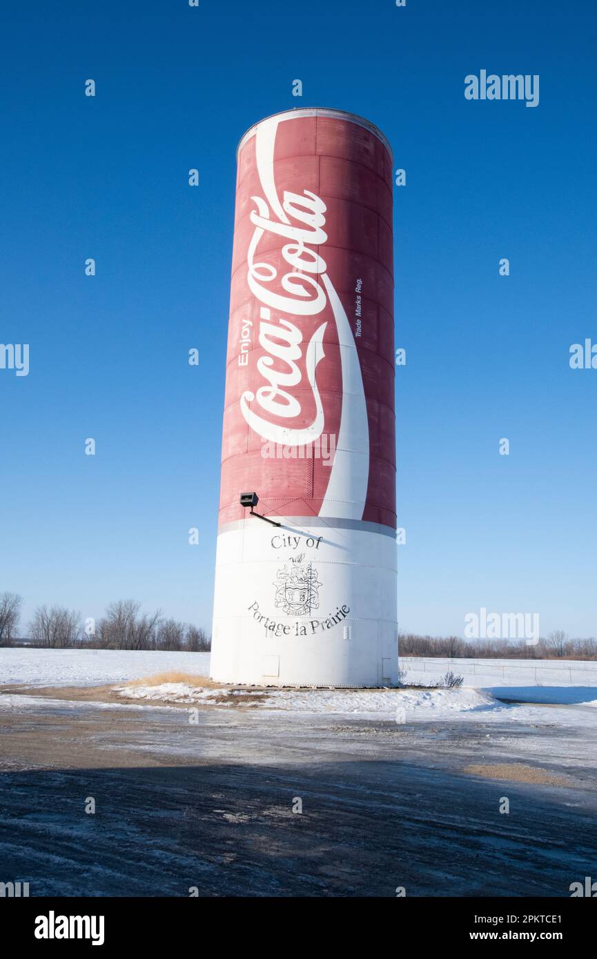 Largest Coke can in Portage-la-Prairie, Manitoba, Canada Stock Photo ...