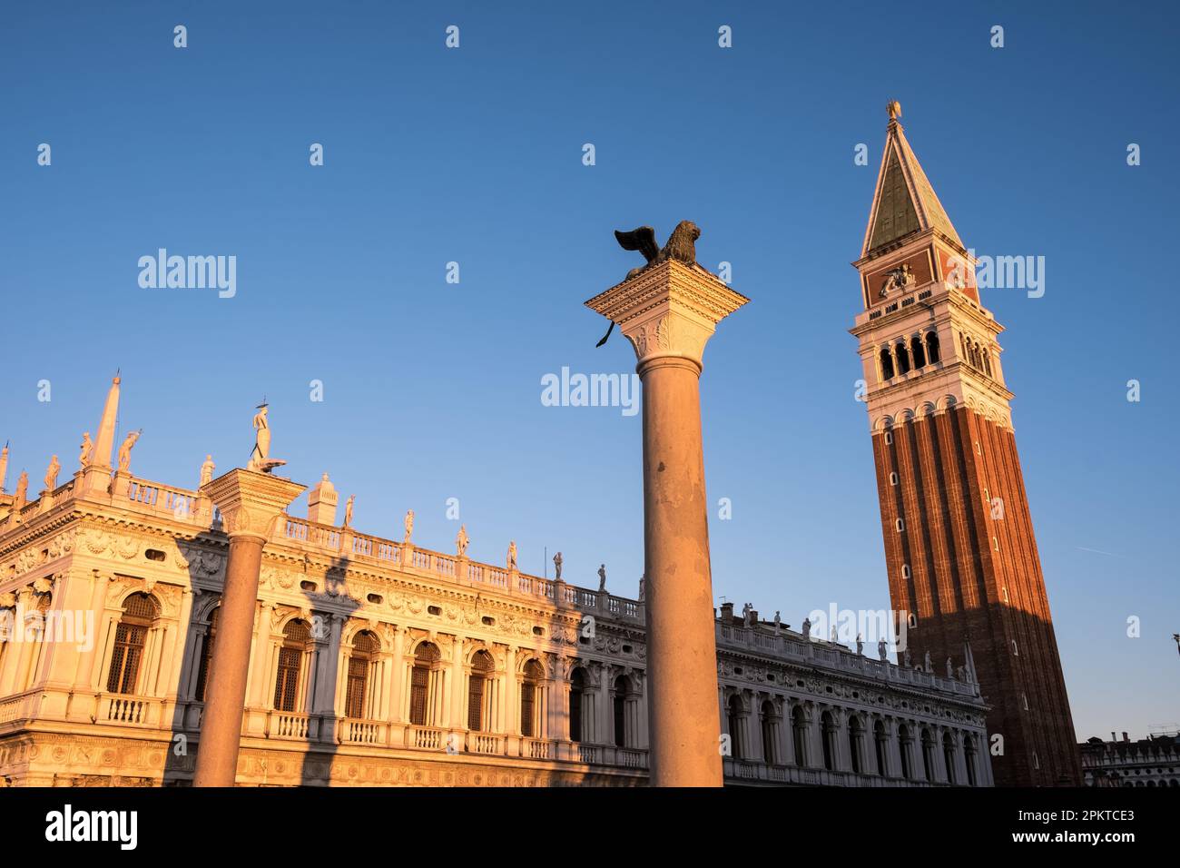 View of the Columns of San Marco and San Todaro located at the ...