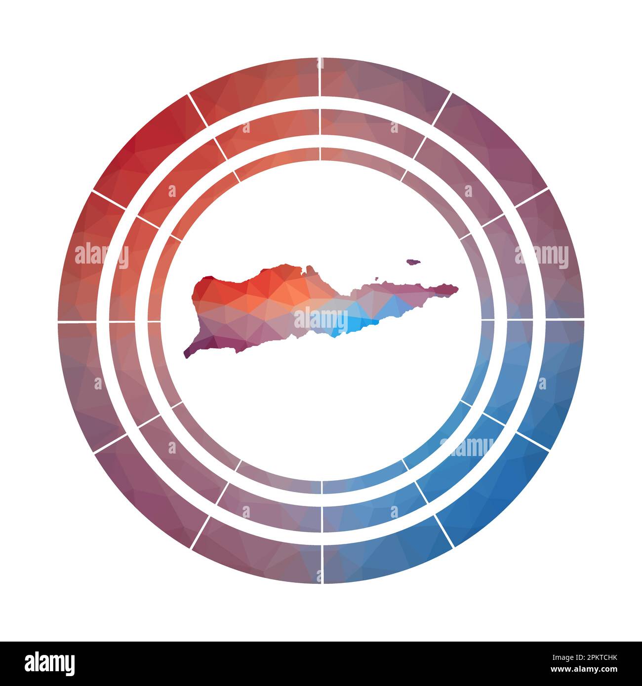 Saint Croix badge. Bright gradient logo of island in low poly style ...