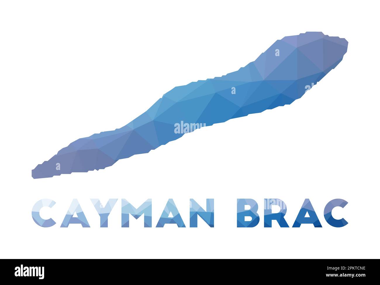 Low poly map of Cayman Brac. Geometric illustration of the island ...