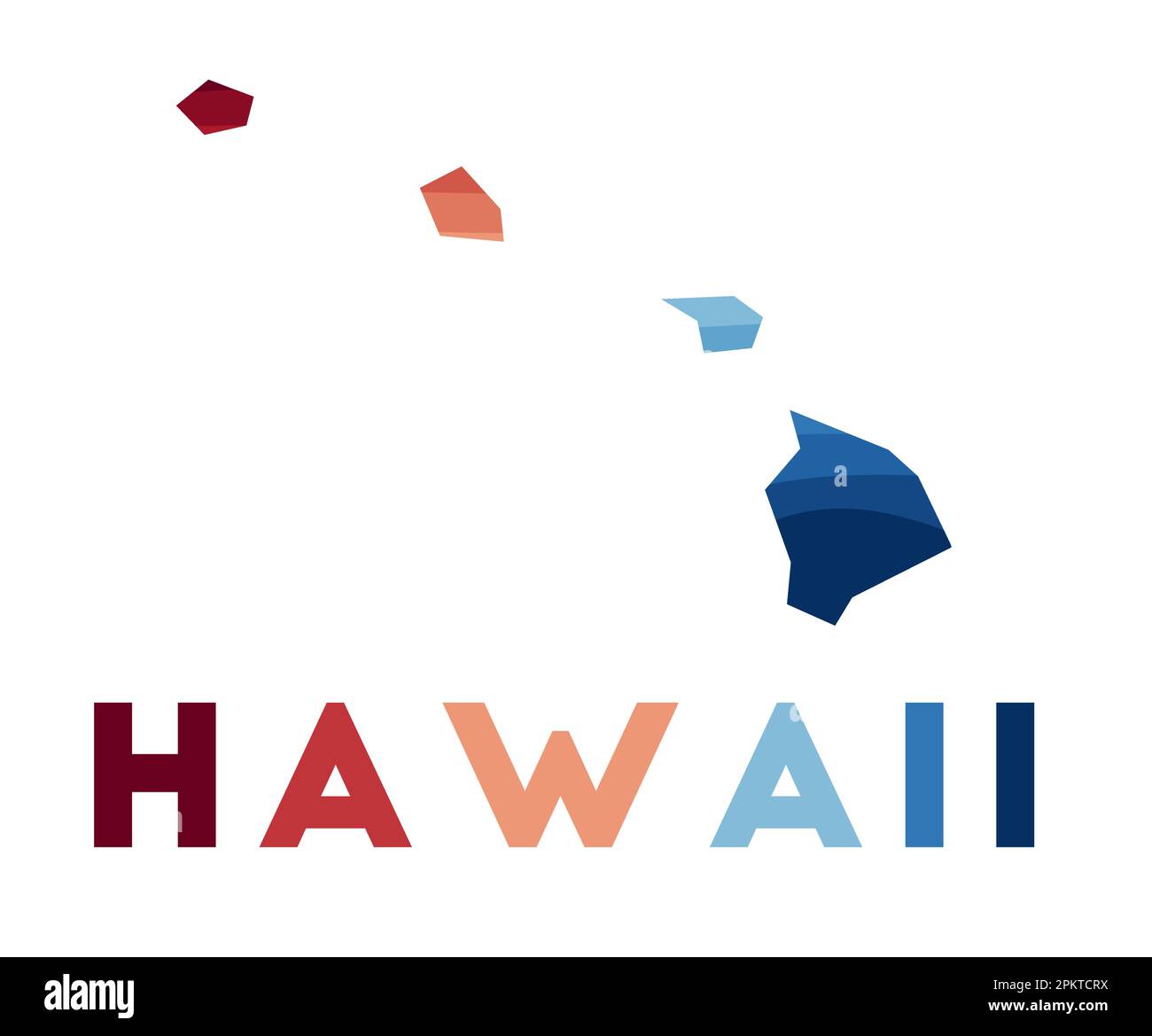 Hawaii state outline blue Stock Vector Images - Alamy