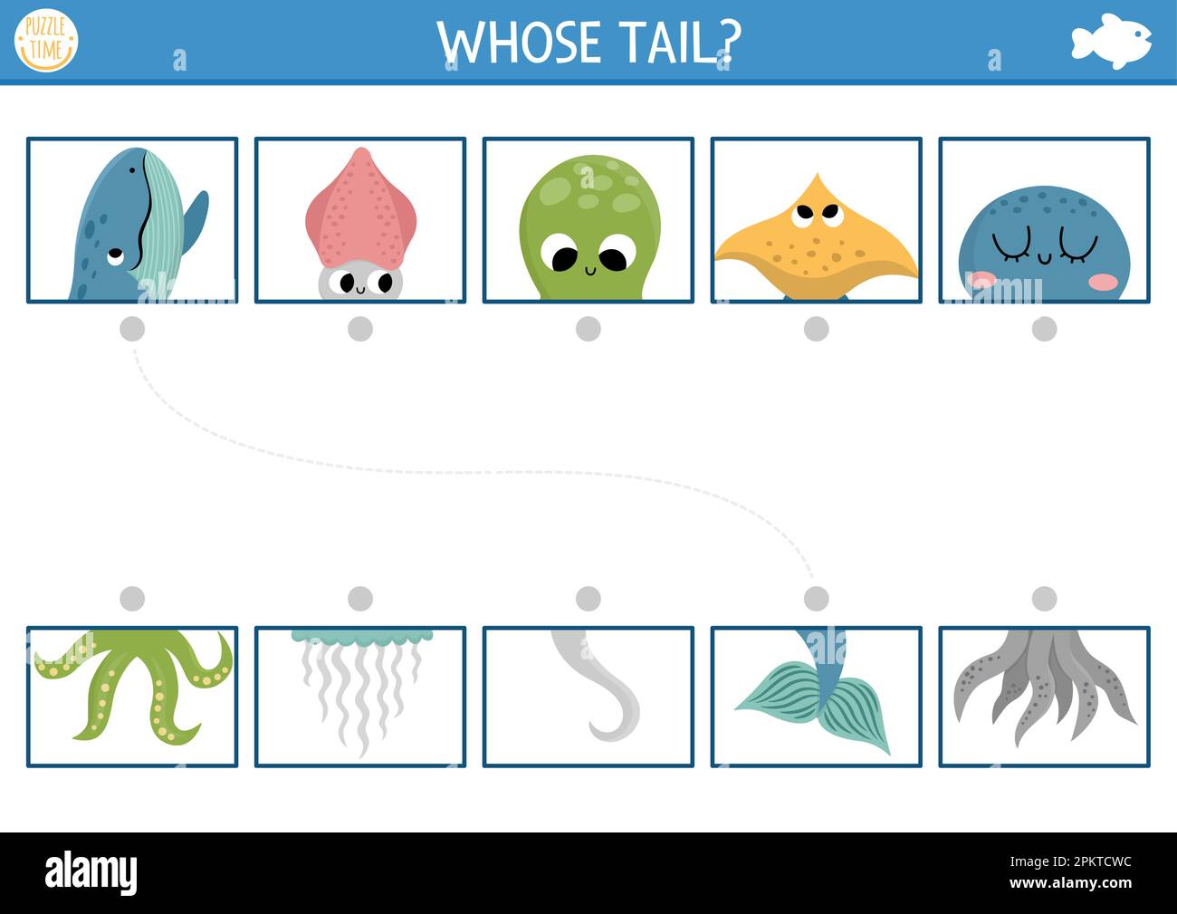 Under the sea connect the halves worksheet. Matching game for preschool ...