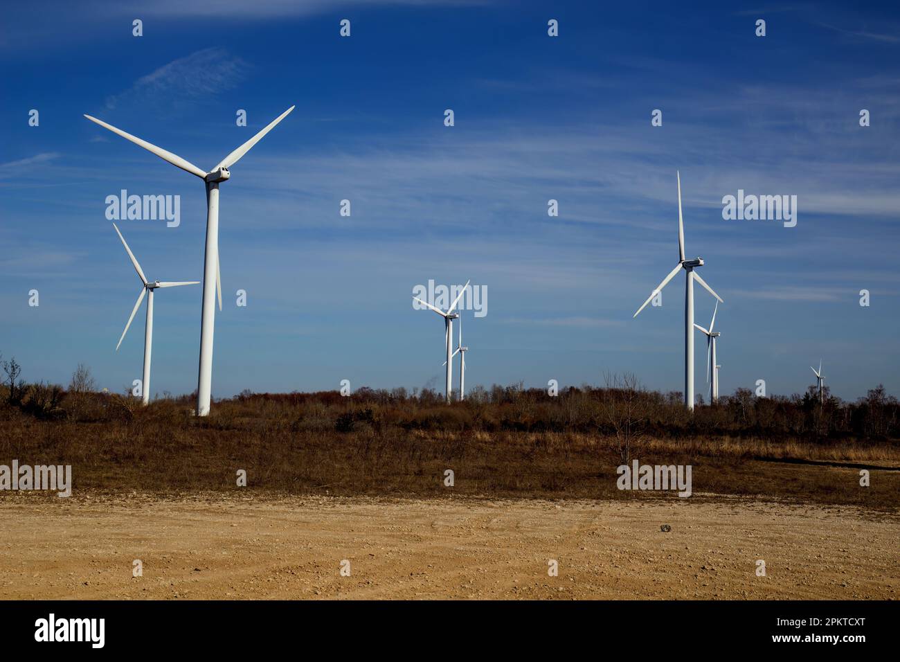 Windmill farm with rotating blades for alternative power generation ...