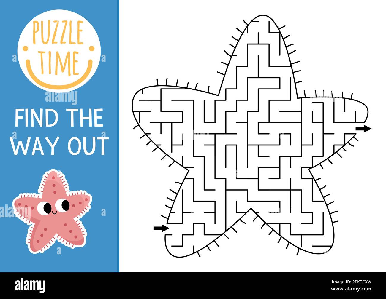 Under the sea geometrical maze for kids. Ocean preschool printable ...