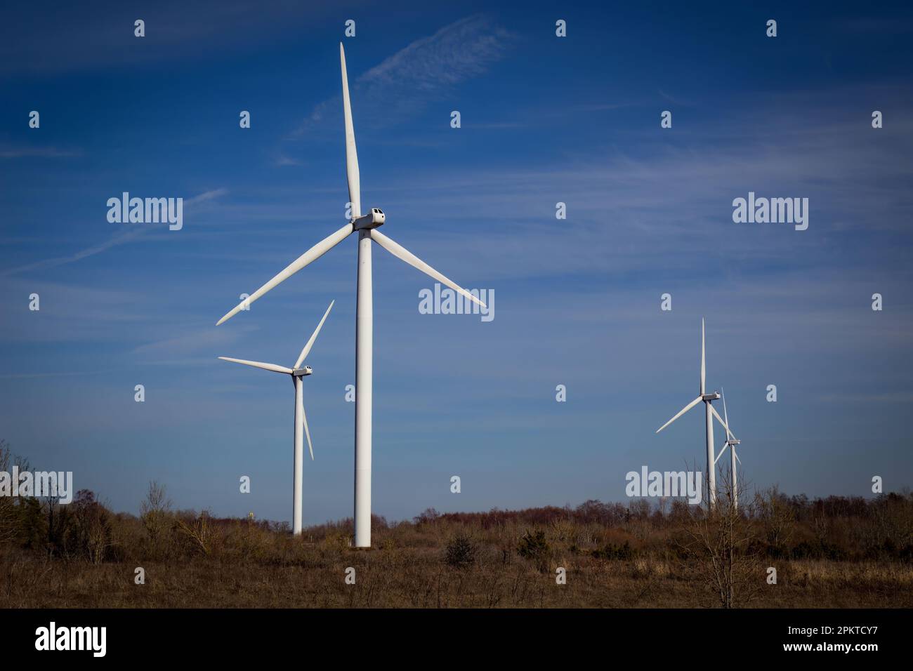 Windmill farm with rotating blades for alternative power generation ...