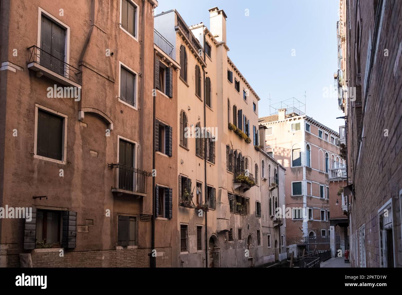 View of the Rio di Ca' Corner , a canal of Venice in the sestiere of ...